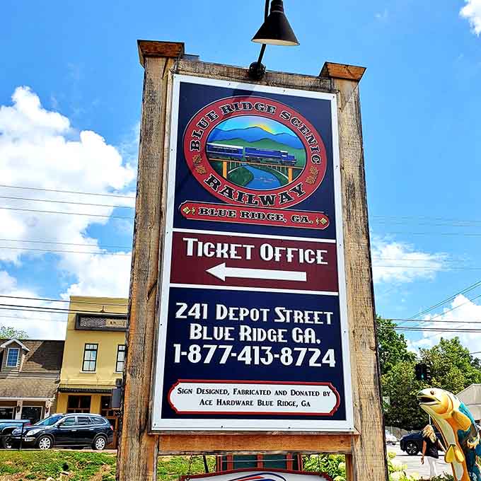 That cheerful sign pointing toward the ticket office is basically an arrow directing you straight toward four hours of bliss.