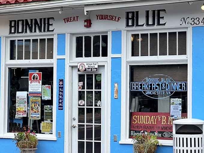 The charming storefront that proudly announces breakfast and dinner, because good food shouldn't be limited to one meal.