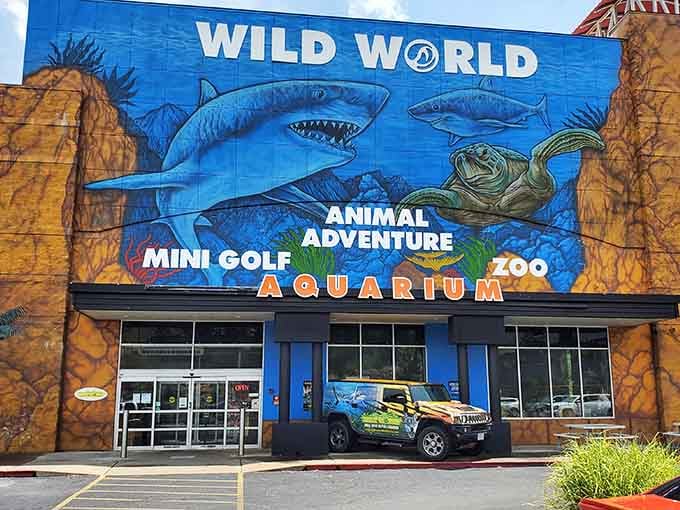 Wild World combines mini golf, aquarium, and zoo because apparently one attraction just wasn't ambitious enough for Branson.
