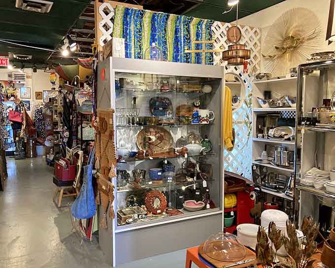 Display cases bursting with vintage finds, where browsing is half the fun and discovering is the other half.