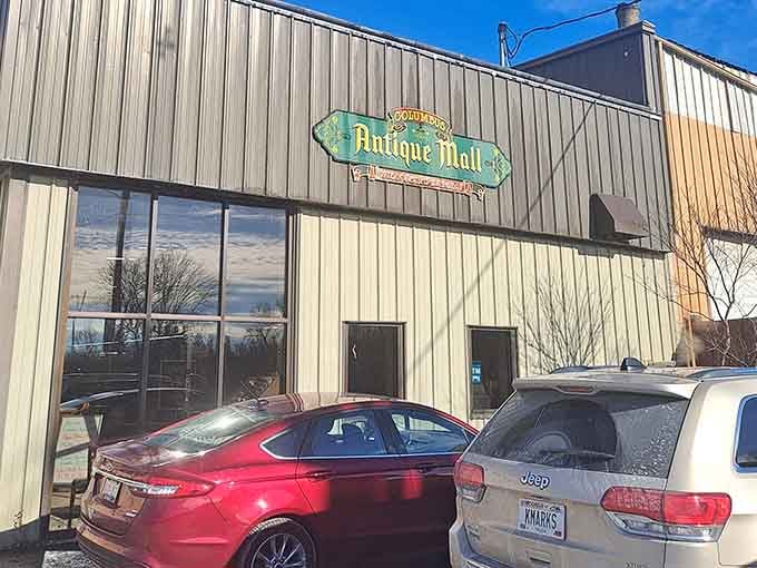 The distinctive signage welcomes antique lovers to one of Wisconsin's most impressive treasure troves for browsing.