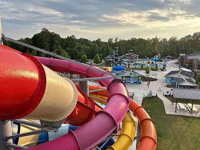 Because even a town with deep European roots knows that sometimes you just need a good old-fashioned American waterpark adventure.