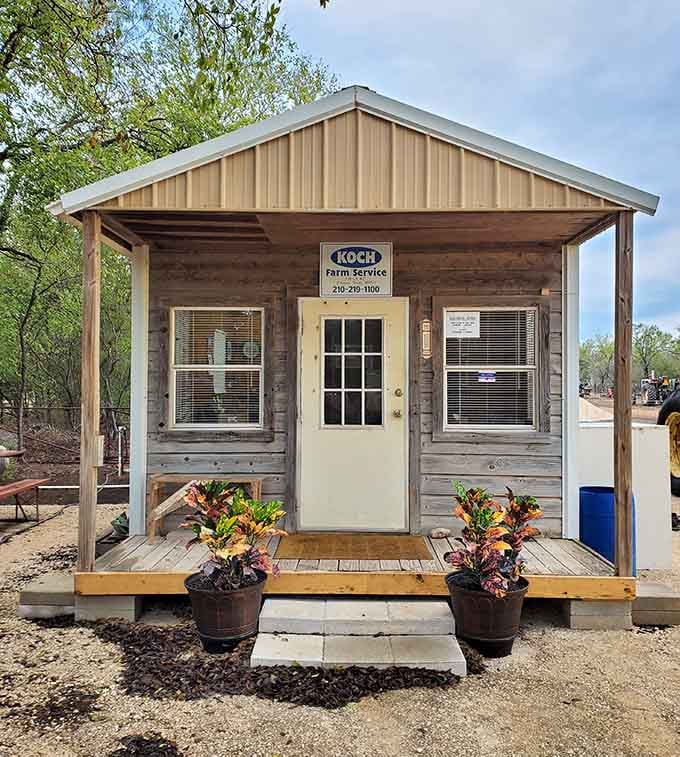 Koch Farm Service stands ready to help local agriculture, a small building supporting the big work of feeding people.