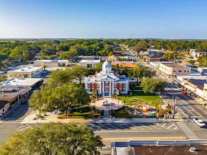 This aerial view reveals a town that hasn't sold its soul to overdevelopment or sky-high prices.