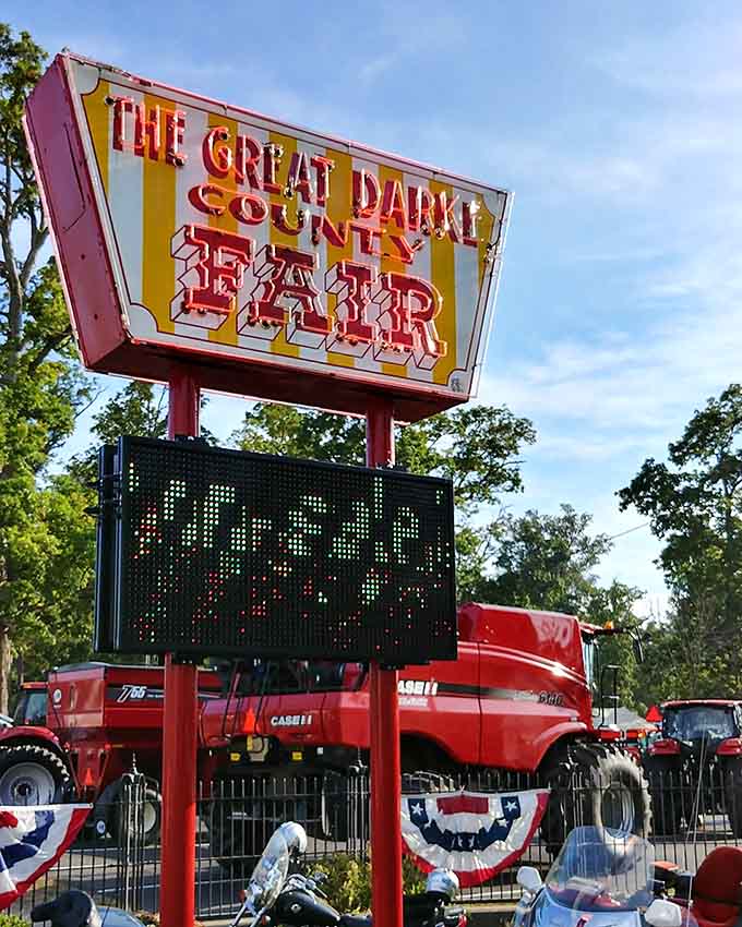 That vintage sign has welcomed generations of fairgoers, standing proud as a beacon of summer tradition and fun.
