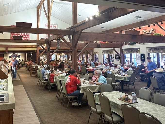A packed dining room full of happy people who clearly made excellent life choices that morning.