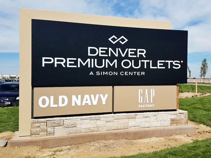 Directional signage pointing toward Old Navy and Gap Factory, your next stops on this savings journey.