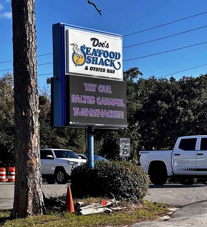 The roadside sign announcing Doc's Seafood Shack means you're moments away from understanding what all the fuss is about.