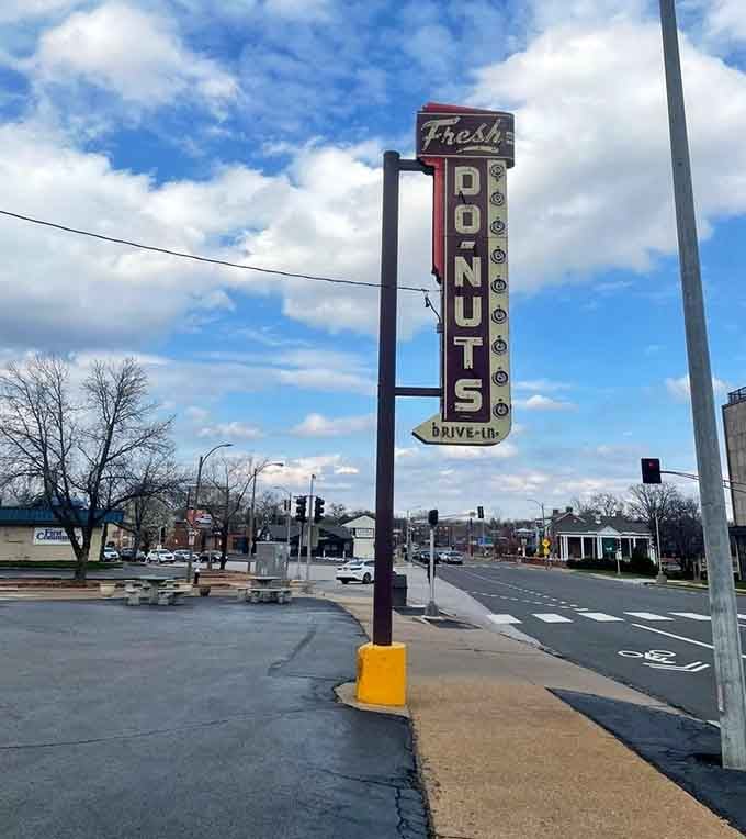 "Fresh Donuts" might be the two most beautiful words in the English language, especially on a roadside sign.