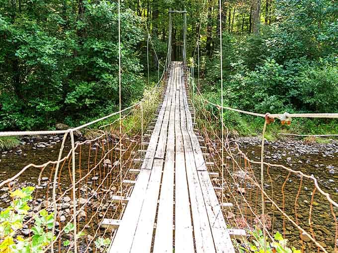 Suspension bridges sway gently over streams, adding just enough adventure to make your heart skip slightly.