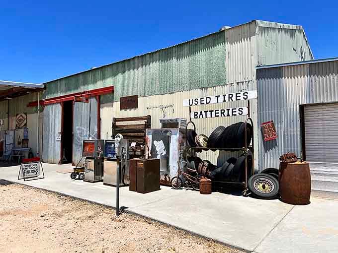 The exterior promises used tires and batteries, but delivers so much more than basic automotive maintenance supplies.