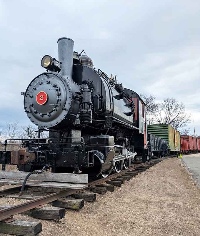 This vintage locomotive sits ready for duty, looking better maintained than most things built in the last decade honestly.