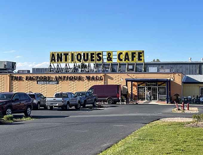 That packed parking lot tells you everything: this isn't just another antique shop, it's a destination worth the drive.