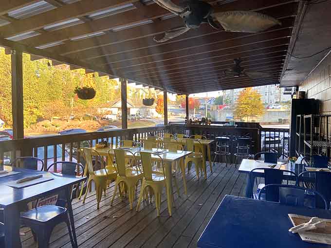Outdoor seating for those perfect North Georgia mornings when the weather cooperates with your breakfast plans beautifully.