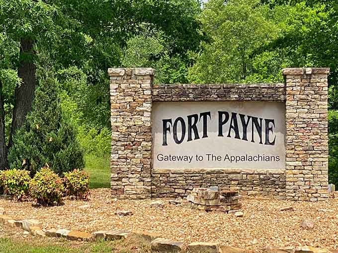 "Gateway to The Appalachians" isn't just marketing speak here, it's an honest description of what awaits beyond this welcoming stone entrance.