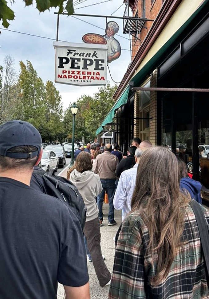 The line outside tells you everything you need to know: this many people can't all be wrong about pizza.