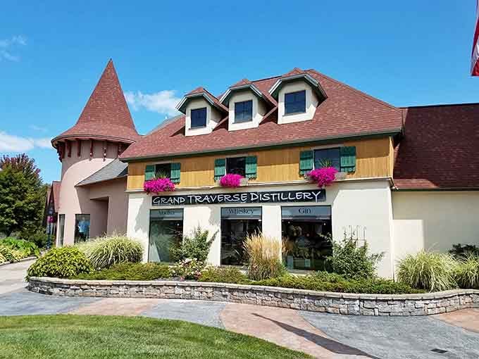 Grand Traverse Distillery's Bavarian-style building proves Michigan spirits taste better when served with a side of Alpine architecture.