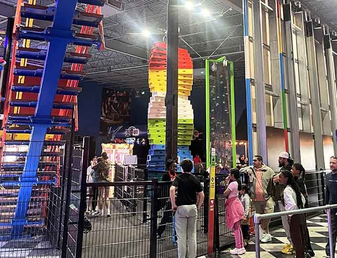The climbing attractions draw crowds of all ages, proving that the urge to climb things never really leaves us, thankfully.