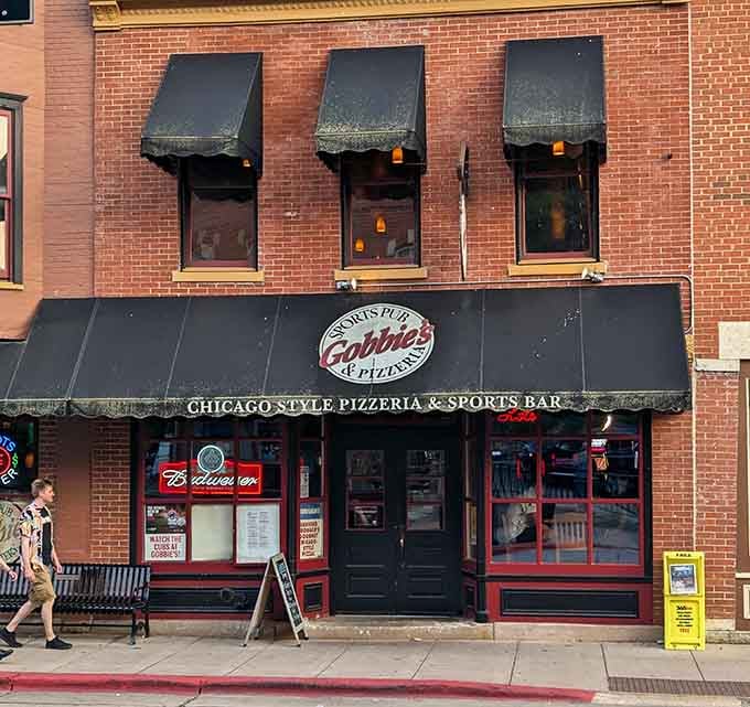Gobbie's Sports Pub serves Chicago-style pizza in a historic building, because Galena does everything with style.