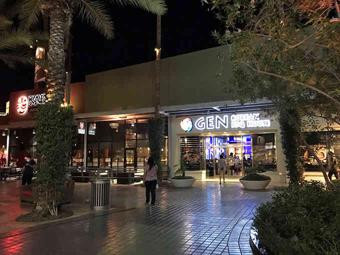 Evening falls on this Tempe destination, where the promise of unlimited grilled meats draws crowds like moths to flames.