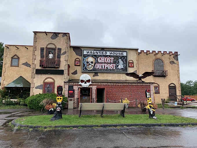 The full exterior view shows this isn't your average Wisconsin building, unless your neighborhood is significantly more interesting than most.