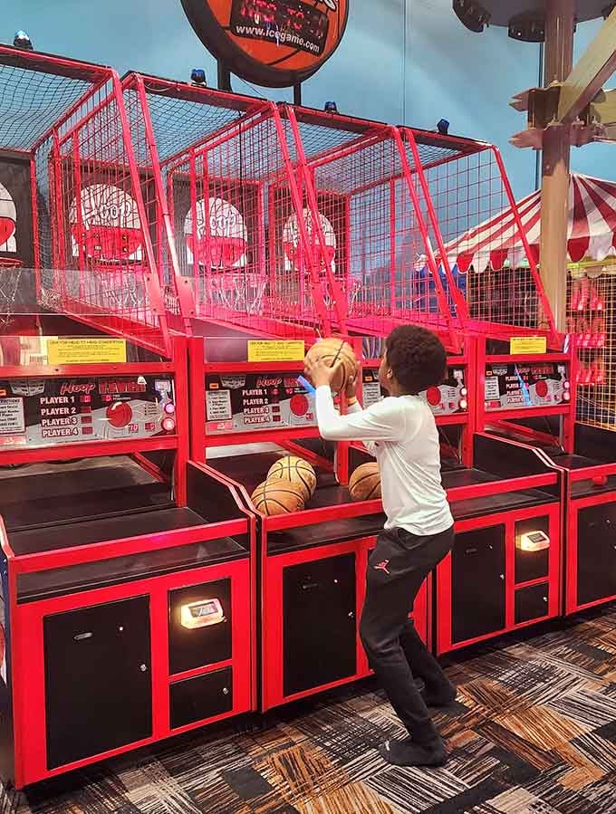 Basketball games let kids practice their jump shots and dream of NBA glory one ticket at a time.