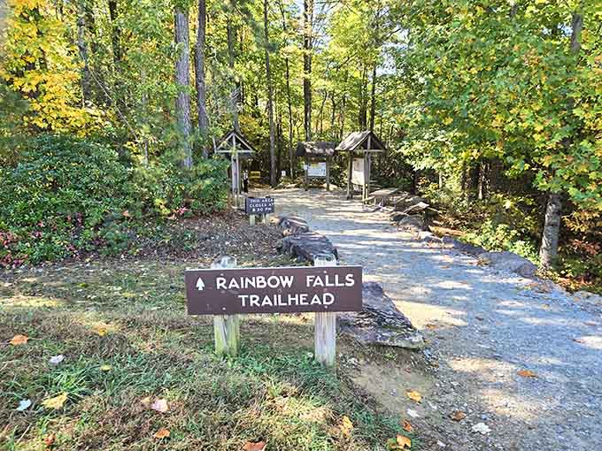 Rainbow Falls trailhead marks the beginning of something special, so take a deep breath and go for it.