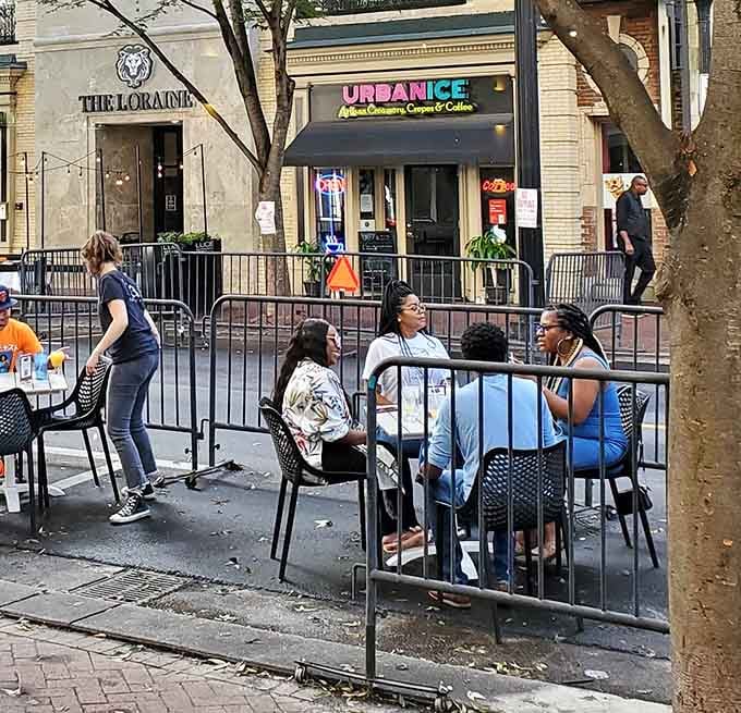 Outdoor seating lets you enjoy your meal al fresco while watching Norfolk's downtown scene unfold around you in real time.