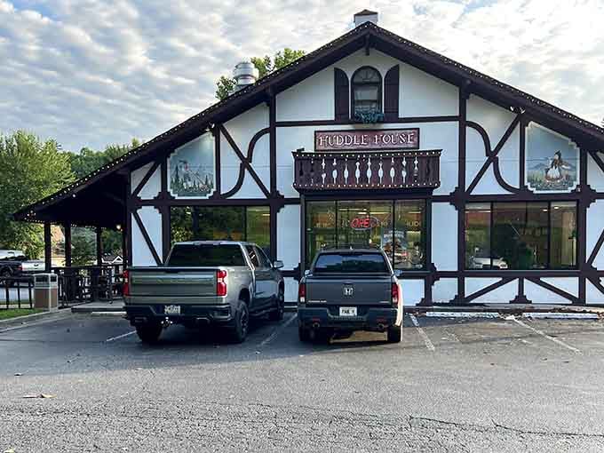 Even chain restaurants get the Bavarian treatment here, proving Helen's commitment to the theme runs deeper than expected.