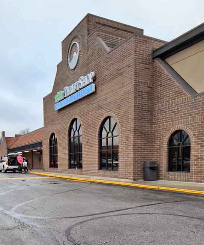 The exterior view shows just how substantial this thrift store really is&mdash;this isn't browsing, it's an expedition.