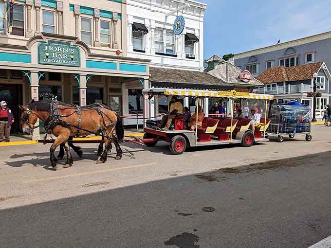 Horse-drawn carriages passing by remind you that some places still operate on island time, and that's perfectly wonderful.