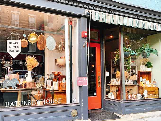 Shop windows displaying curated collections where every item has been chosen with an actual discerning eye.