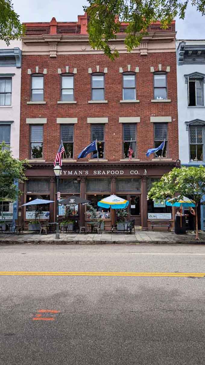 The full exterior view shows why this Meeting Street location has become a Charleston landmark worth visiting.