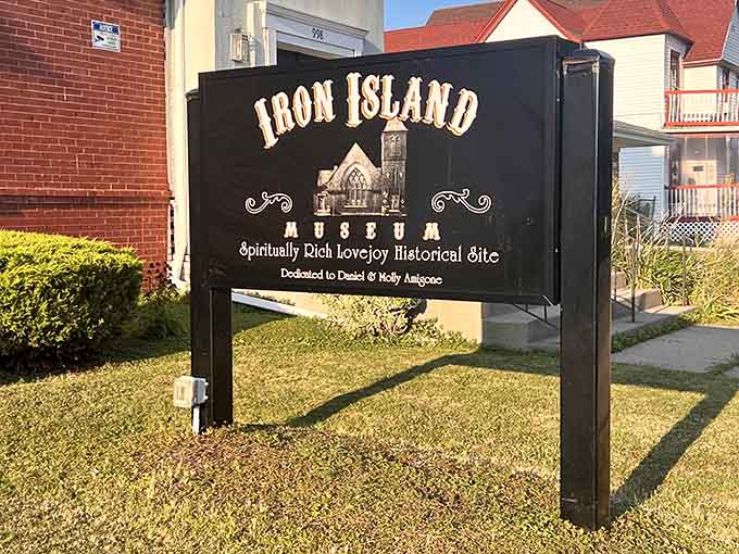 The museum's sign promises a "Spiritually Rich Lovejoy Historical Site," which might be the understatement of the century.