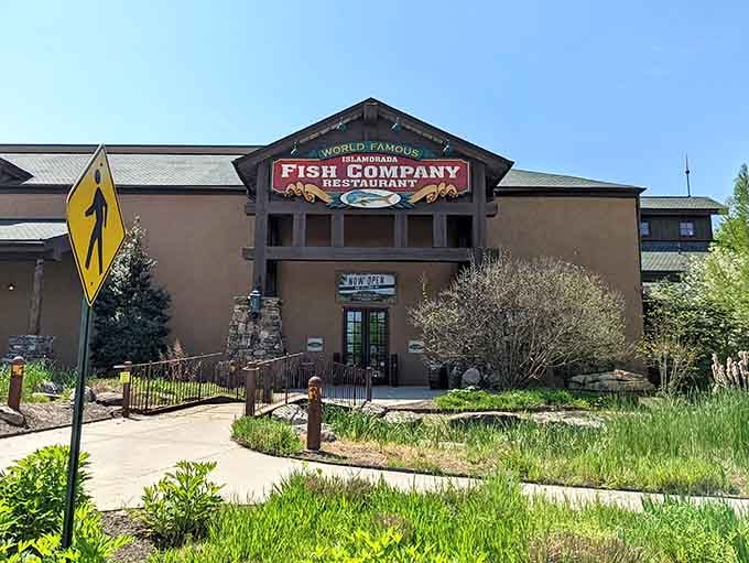 The storefront promises world-famous fish, and those aquariums visible through the windows prove they're not exaggerating one bit.