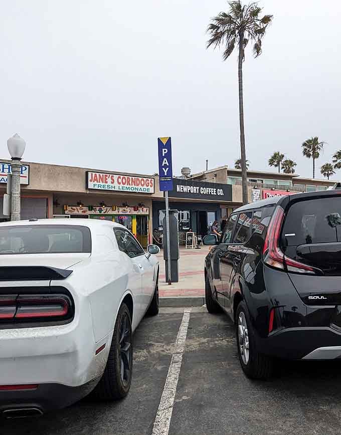 Finding parking near this Newport Beach gem is worth it for the corn dog reward waiting inside.