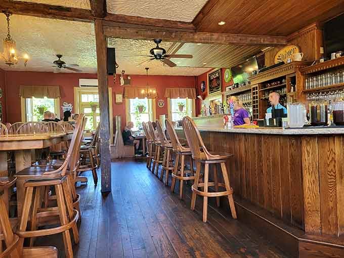 The bar area where you can belly up for a drink, just like travelers have done for centuries.