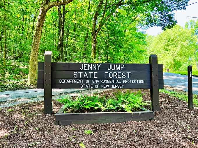 The official welcome sign to your next adventure, where Jenny's legendary jump becomes your weekend escape story.