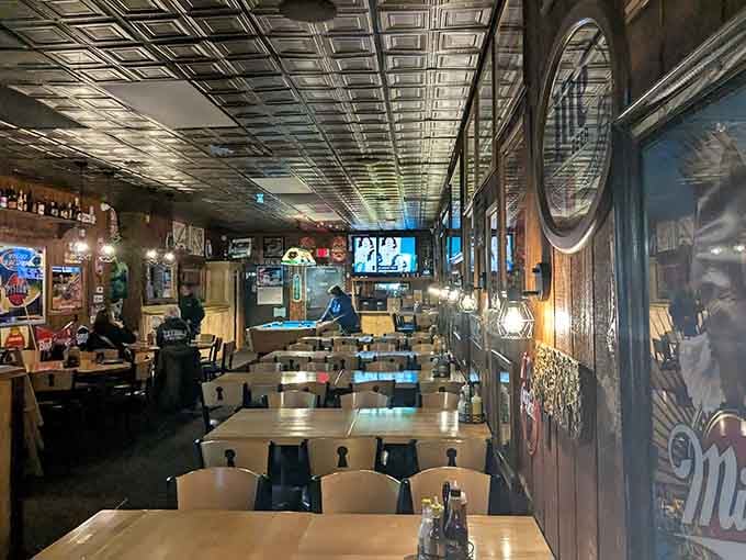 The dining room stretches back further than you'd expect, with plenty of space to settle in for the evening ahead.