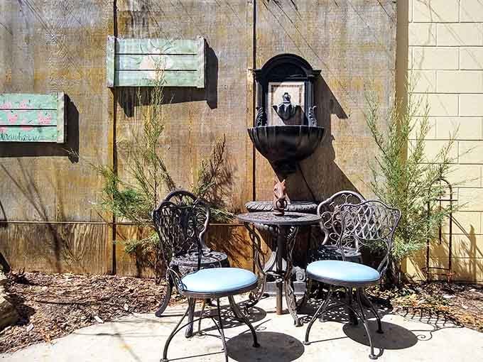 Even the outdoor seating area has character, with ornate metalwork that makes waiting for a table feel special.