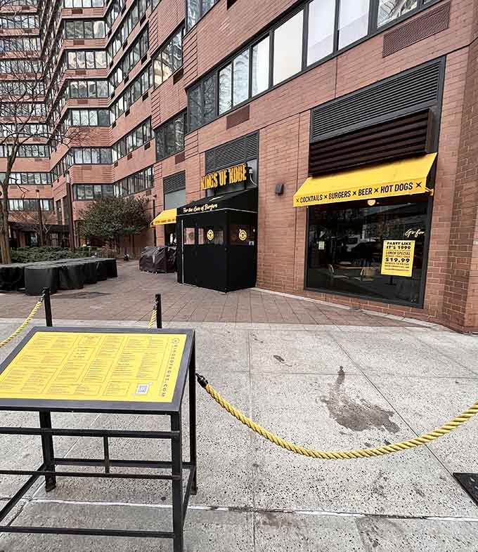 The exterior promises "For the Love of Burgers," a mission statement that's refreshingly honest about their delicious intentions.