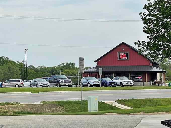 That packed parking lot tells you everything you need to know about what's waiting inside this barn.