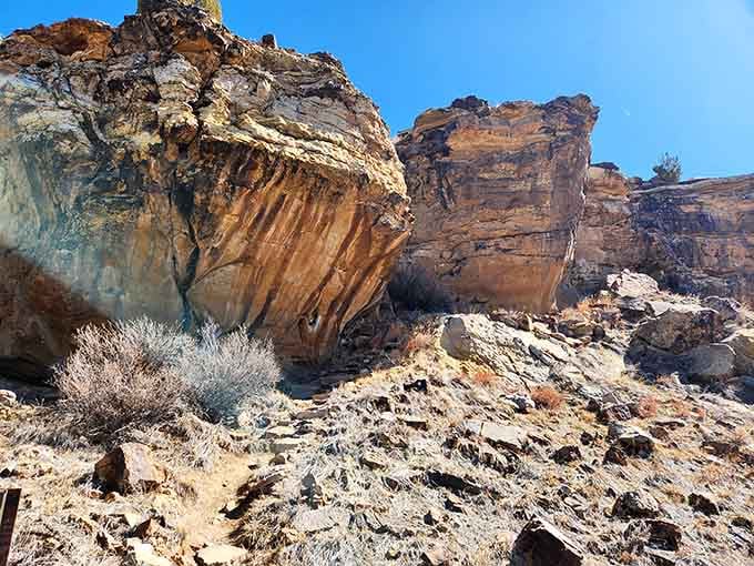 Vogel Canyon's rock formations have been standing here longer than humans have been complaining about real estate.