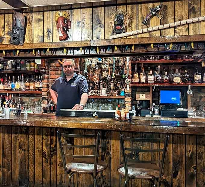 Behind the bar, the team stands ready to guide you through a menu that celebrates Louisiana's rich culinary heritage.