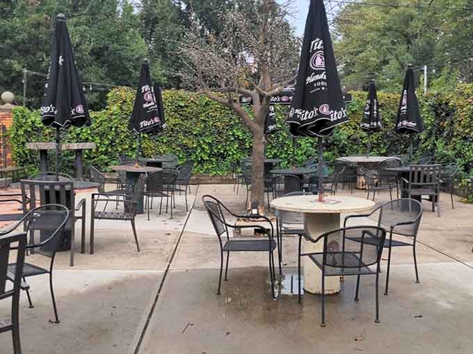 The spacious patio offers plenty of room to enjoy your breakfast while pretending you're on vacation.