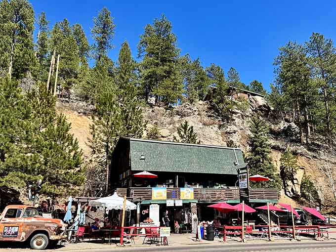 Nestled against the hillside, this place looks like it grew naturally from the Colorado landscape itself.