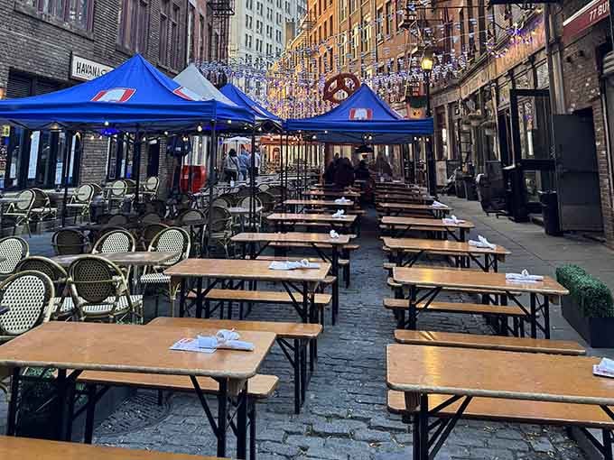 Outdoor seating where the only thing better than the view is what's arriving on your plate.