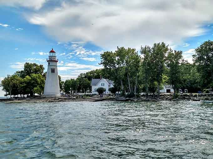 From the water, the lighthouse complex looks timeless, standing watch over Erie's waves just as it has for centuries.