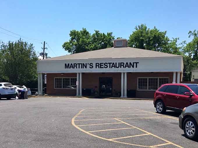 A full parking lot at Martin's Restaurant is basically a five-star review you can see from the street, proof positive you're in the right place.