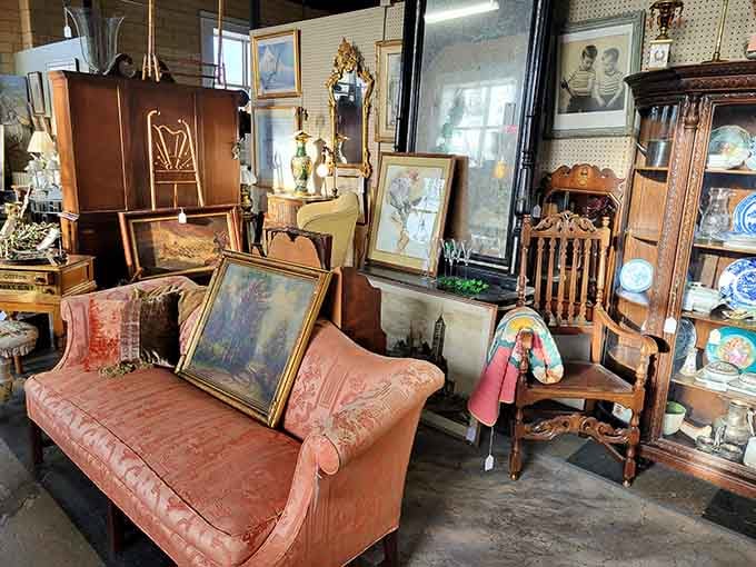 One person's clutter is another person's curated collection, and this booth understands the assignment perfectly.